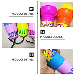 Totority Microphone Kids Echo Microphone for Kids: 3pcs Voice Amplifying Microphone Toy for Kids and Toddlers Singing Speech Communication (Random Color) Toddler Microphone