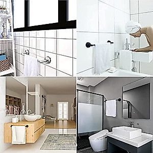 DGYB Suction Cup Towel Bar for Bathroom 17 Inch Set of 2 Brushed Nickel Towel Holder Stainless Steel Premium Kitchen Towel Rack Wall Mounted