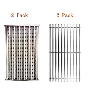 Cmanzhi S4B316 (2-Pack) 17" Grill Cooking Grate and Emitter for Charbroil TRU-Infrared 463642316 463644220 463632320 463675016 463644220 G362-2100-W1, for Charbroil 463245518 4636750