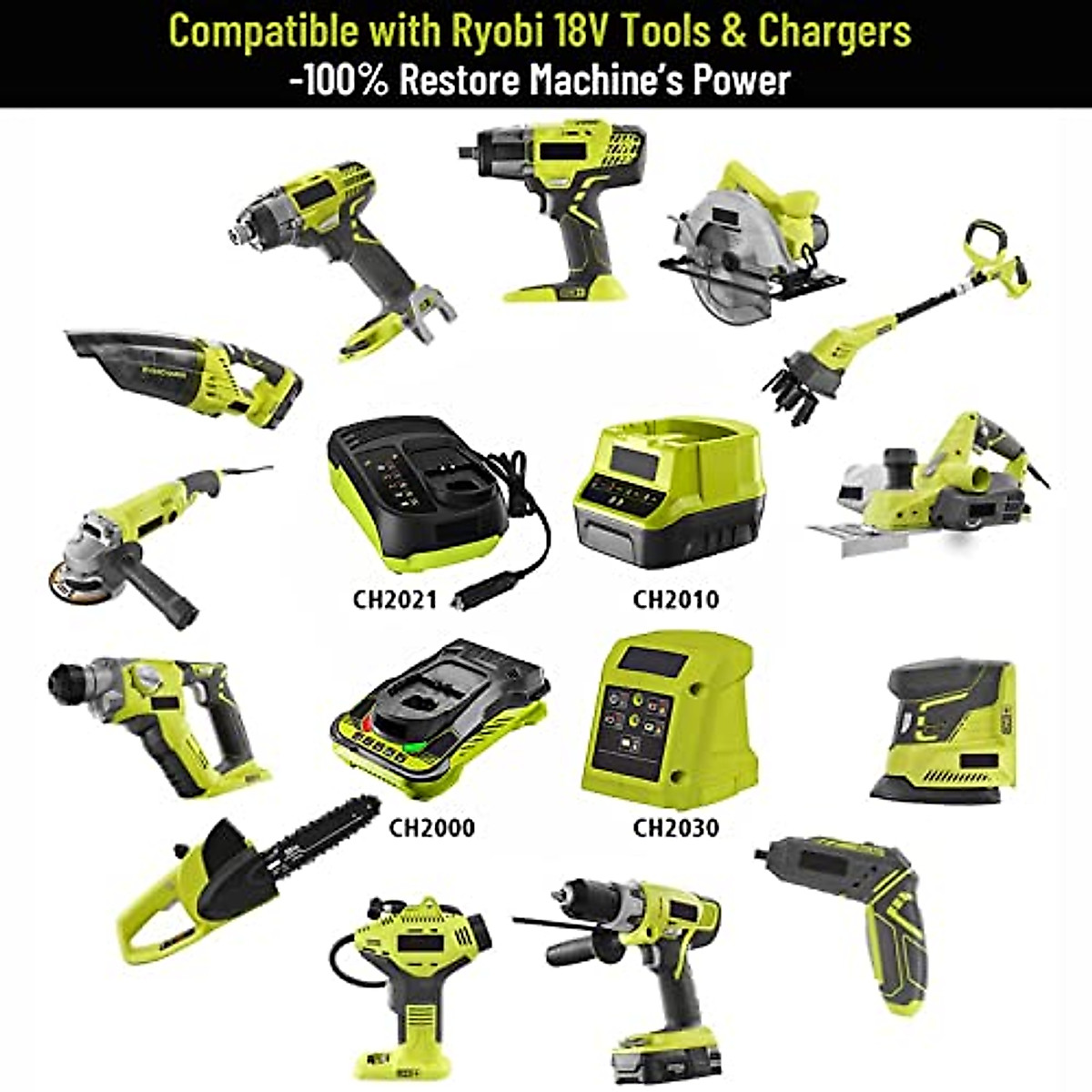 CaliHutt 【Upgrade】 18V 6.0Ah Replacement Battery for Ryobi ONE+ Plus 18V Battery High Capacity 18V Lithium-Ion Battery P102 P104 P105 P106 P108 P107 P109 for Cordless Power Tools…
