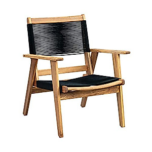 Patio Sense 63369 Kingsmen Armchair Natural Finish Midcentury Modern Wooden Sofa Chair Living Room Bedroom Patio Poolside Study Room Garden Indoor & Outdoors Heavy Duty Wood Construction