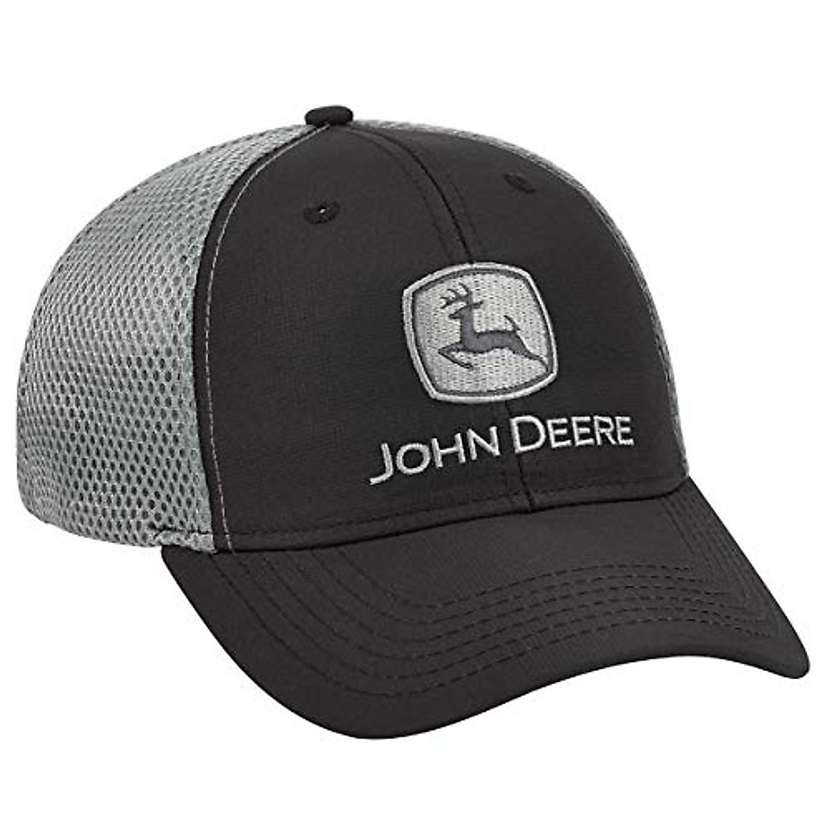 John Deere Black/Gray Stretch Fit Cap - LP69230