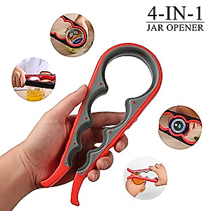 YAOGNAHS Jar Opener Multi Function Bottle Opener Kit Can Opener with Non Slip Gripper Pad