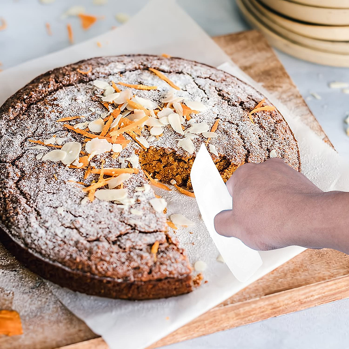 3pcs Dough Bowl Spatula, Dough Cutter Multi-Function Dough Scraper Food Scrappers Plastic Kitchen Bowl Scraper Tool for Pastry Cake Bread Pizza Baking (Green, White)