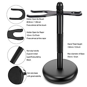 Amazing Safety Razor Shave Kit - Mysterious Black Men's Shaving & Grooming Sets - Butterfly Open Safety Razor,Friendly Brush,Great Shaving Stand,Shaving Soap Bowl, Super Stainless Blades