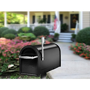Architectural Mailboxes Chadwick Galvanized Steel Post Mount Mailbox, 8950B-10, Black, Medium Capacity