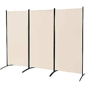 102x71'', 3 Panel Room Divider, Folding Privacy Screen for Home, Dorm, Office, Partition Room Dividers Separators, Freestanding Room Divider Screen Fabric Panel (Grey, 3 Panel)