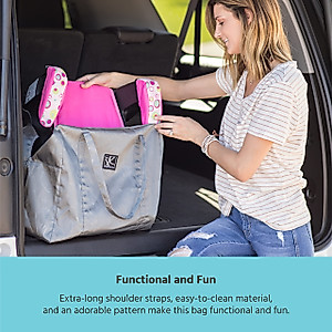 J.L. Childress DELUXE Go-Go Travel Bag for Backless Booster Seats and Compact Strollers - Fits gb Pockit and BabyZen Yoyo - Booster Seat Travel Bag - Grey