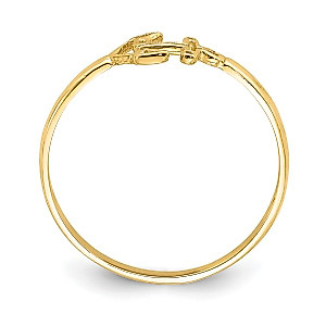 IceCarats 14K Yellow Gold Anchor Ring Size 7