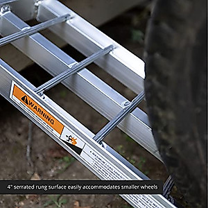 Titan Distributors Titan Ramps 36 x 8 Aluminum Dual Shed Ramps with 4 Rung Spacing, Rated 750 LB Each, Garage Shed Storage, Easy Loading