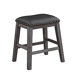 Homelegance Timbre Counter Height Saddle Stool (2 Pack), Gray