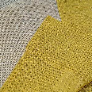 Curtain Valances for Windows Burlap Linen Window Curtains for Kitchen Living Dining Room 58 x 15 inch 1 Valance Yellow