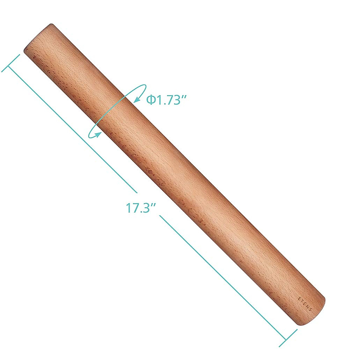 Etens Rolling Pin 18 Inch, Professional Dowel Wood Rolling Pins for Baking Pasta Pizza Pie and Cookie, Wooden Dough Roller Pin ¨C Baking Supplies Tools (Straight Style, Large 1.75 Inch Diameter)