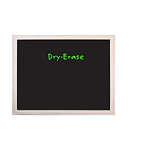 Flipside Products 18" x 24" Wood Framed Black Dry Erase Board, Hangable Dry Erase Board, Dry Erase for Wall, Classroom, Home, Office