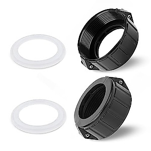2" Spa Hot Tub Heater Split Nut Union amp with Screw, 2 pcs Heater Gasket/O-Rings Replacement for Balboa Gecko (Actual Size 3 Inch,Suitable for 2 Inch Heater Assemblies) - 2 Packs