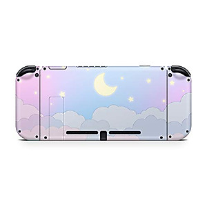 TACKY DESIGN Clouds Skin Compatible with Nintendo Switch Skins Decal, Stickers Blue Pastel Starry Sky Vinyl 3M Moon Full wrap Cover