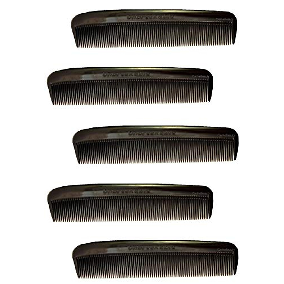 Set of 5 Clipper-mate Pocket Combs 5" All Fine Teeth