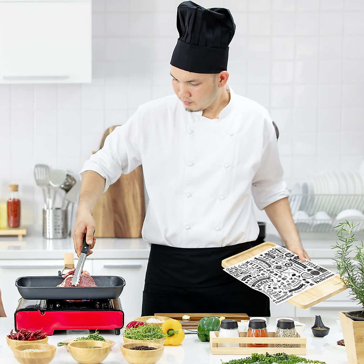 Deli Wax Paper Sheets Grease Resistant Tray Basket Liners Square Hot Dog Wrappers White Newsprint Paper Water and Grease Proof Sandwich Wrapping Paper for Food Baking, 12 x 12 Inch (200, White)