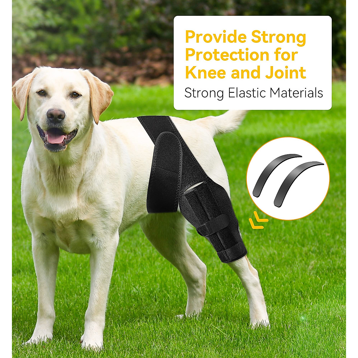 soundfuse Dog Knee Brace, Leg Brace for ACL with Cruciate Ligament Injury, Joint Pain and Muscle Sore, Adjustable Rear Support for Knee Cap Dislocation, Pet Knee Brace Recommended for Big Dog(Size: L)