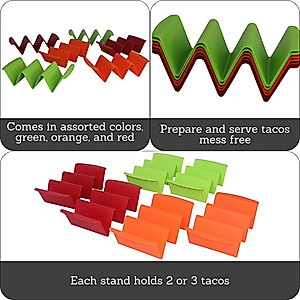 Imusa Taco Holder, 6 Pack, Green, Orange, Red