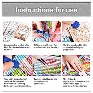 4 Packs 5D DIY Diamond Painting Set Full Drill Diamond Painting Starry Night Wall Stickers for Living Room(40X30CM/16X12inch)