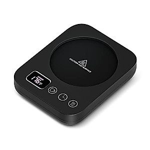 Misby Mug Warmer, Upgrade Coffee Warmer for Desk with 3 Temperature Settings, Fast Heating Cup Warmer 12 Timer, 4H Auto Shut Off, Gravity Sensor, Keep Best Temp for Tea,Beverage,Milk -Black