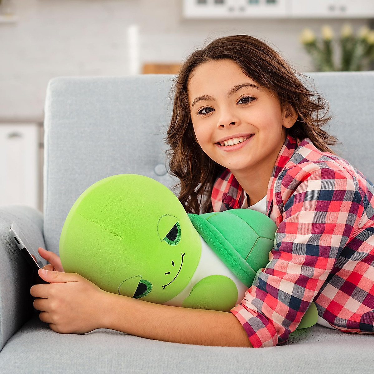 Achwishap Turtle Stuffed Animal,Cute Plushies Turtle Pillow,Cute Stuffed Animal Plush Toys Turtle Plush,Soft Tortoise Body Pillow Gifts for Kids Adults Birthday(Tortoise,14”)