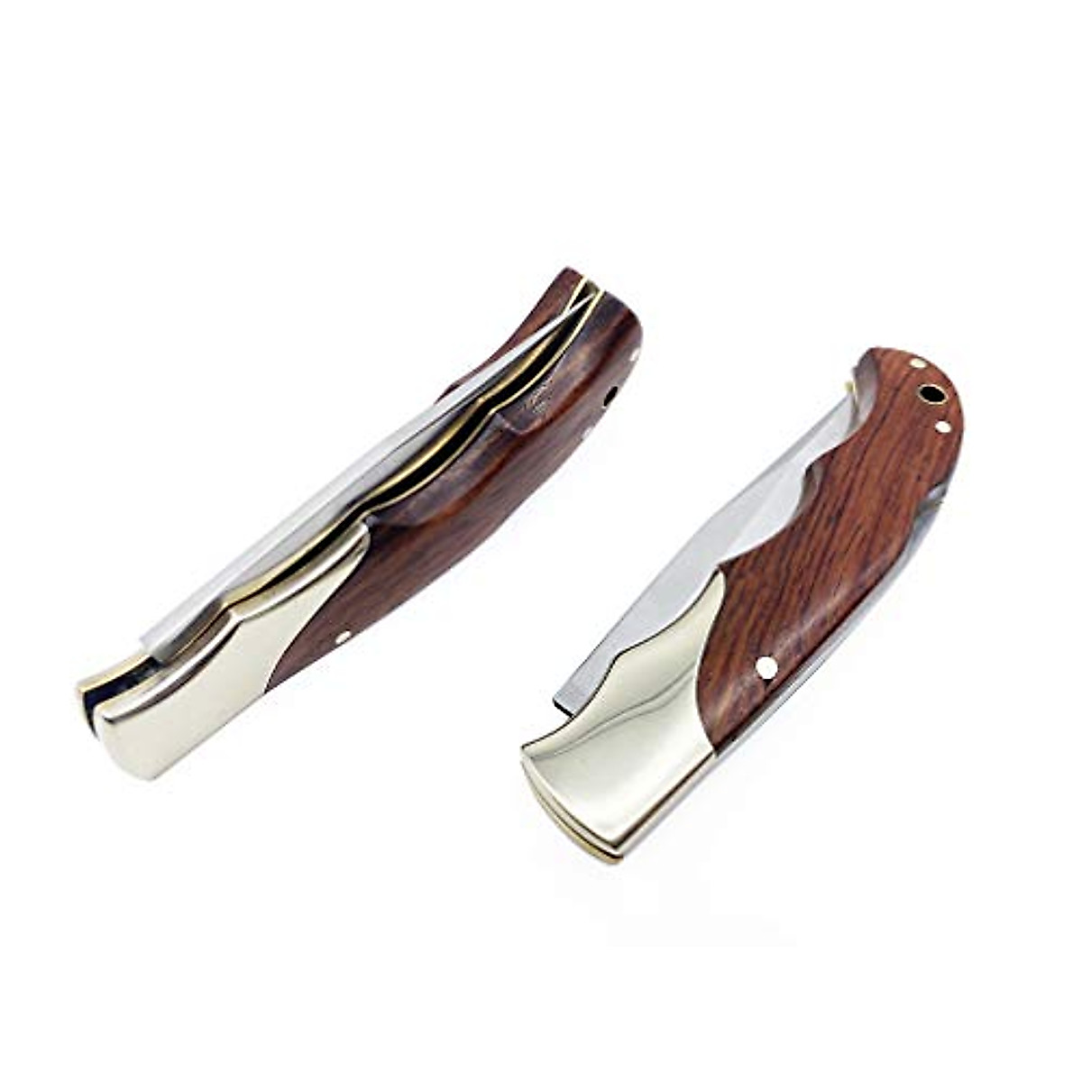 Herbertz Classic Gentleman Edition Pocket Folding Knife: Handcrafted Cocobolo Wood, Nickel Silver and Brass Handle, 440 Steel Super Blade, Germany Brand, Collectible for Outdoor Everyday Carry