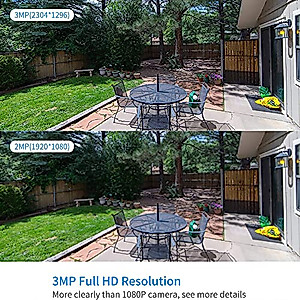 Hiseeu Camera Add on 3MP Outdoor Wireless Security Camera, Waterproof Outdoor Indoor 3.6mm Lens IR Cut Day & Night Vision with Power Adapter, Compatible 10CH Wireless Security Camera System