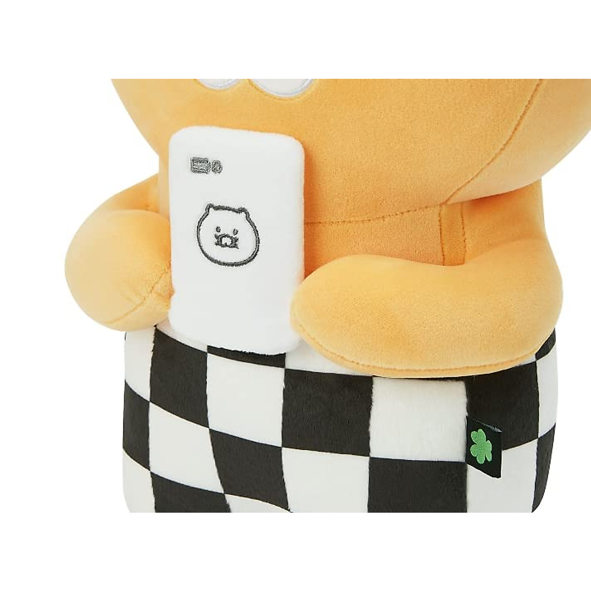 KAKAO Official Merchandise-Checkerboard Pattern Flat Pillow Cushion_Ryan in Checkerboard Pattern Pants and Choonsik in Half Black (Ryan 15.7 inch)