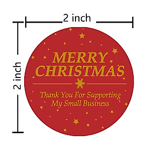 Top label Christmas Thank You for Supporting My Small Business Stickers,Christmas Winter Theme Custom Thank You Labels,2 Inch Holiday Christmas Business Labels,504 Pcs Per Pack