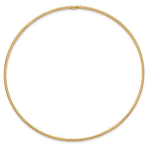 Avariah 14k Yellow Gold 1.5mm Polished Slip-on Bangle Bracelet - 8"