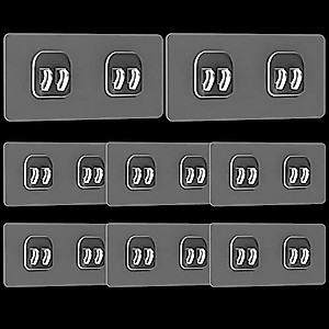 Jetec 8 Pieces Bathroom Shelf Adhesive Hooks Sticker Strong Hooks for Shower Caddy Basket Double Claw Wall Hooks Sticker for Kitchen Bathroom (6 x 12 cm)