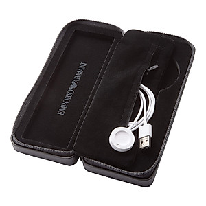 Emporio Armani Men's Smartwatch 3 Touchscreen Aluminum and Rubber Smartwatch, Black and Blue-ART5024