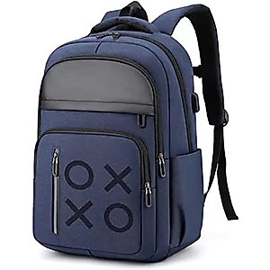 YB-OSANA Gaming Console Backpack Travel Carrying Case with USB Port Multiple Pockets for PS5/Controllers/Gaming Accessories (Blue)