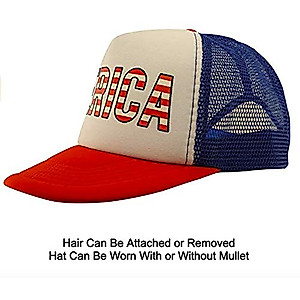HandinHandCreations USA Blonde Mullet Hat Wig Merica Redneck Exotic Wig
