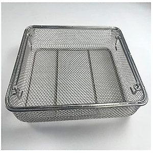 KUNWU SUS304 Stainless Steel Mesh Net Strainer Grill Basket for Medium Cat Litter Box, Rinse, Fry, Steam or Cook Vegetables & Pasta,Easy Clean Durable Net 17.5"x13.5"x3"