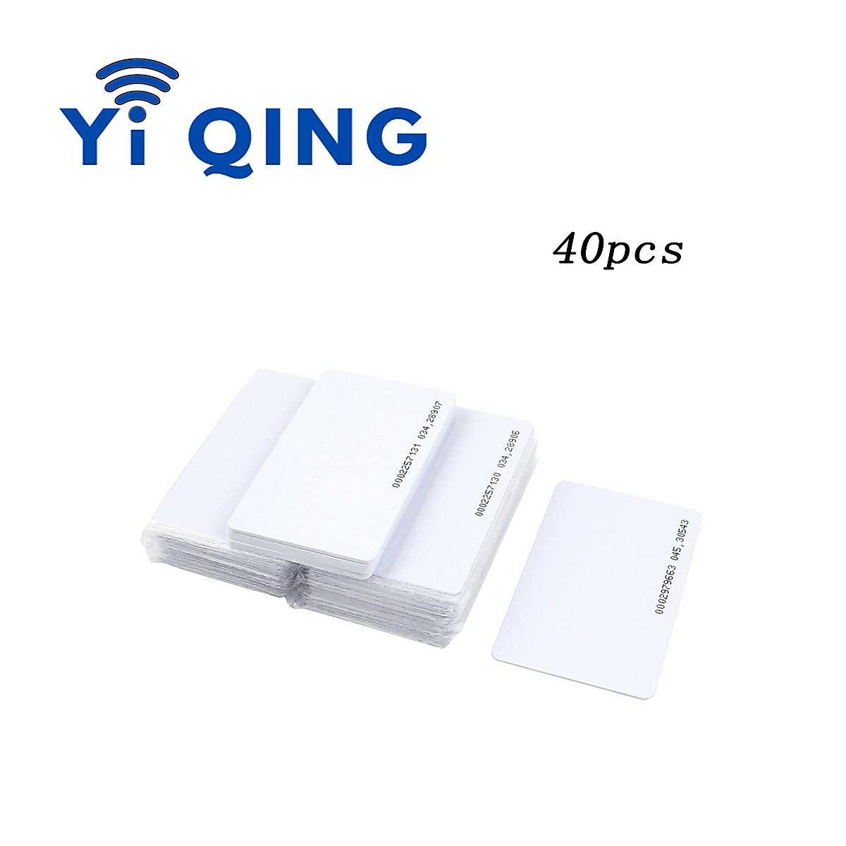40pcs RFID 125KHz Proximity ID Card Compatible with EM4100 TK4100 (0.8mm) with UID Series Number for Access Control System,Key Card,Membership Card
