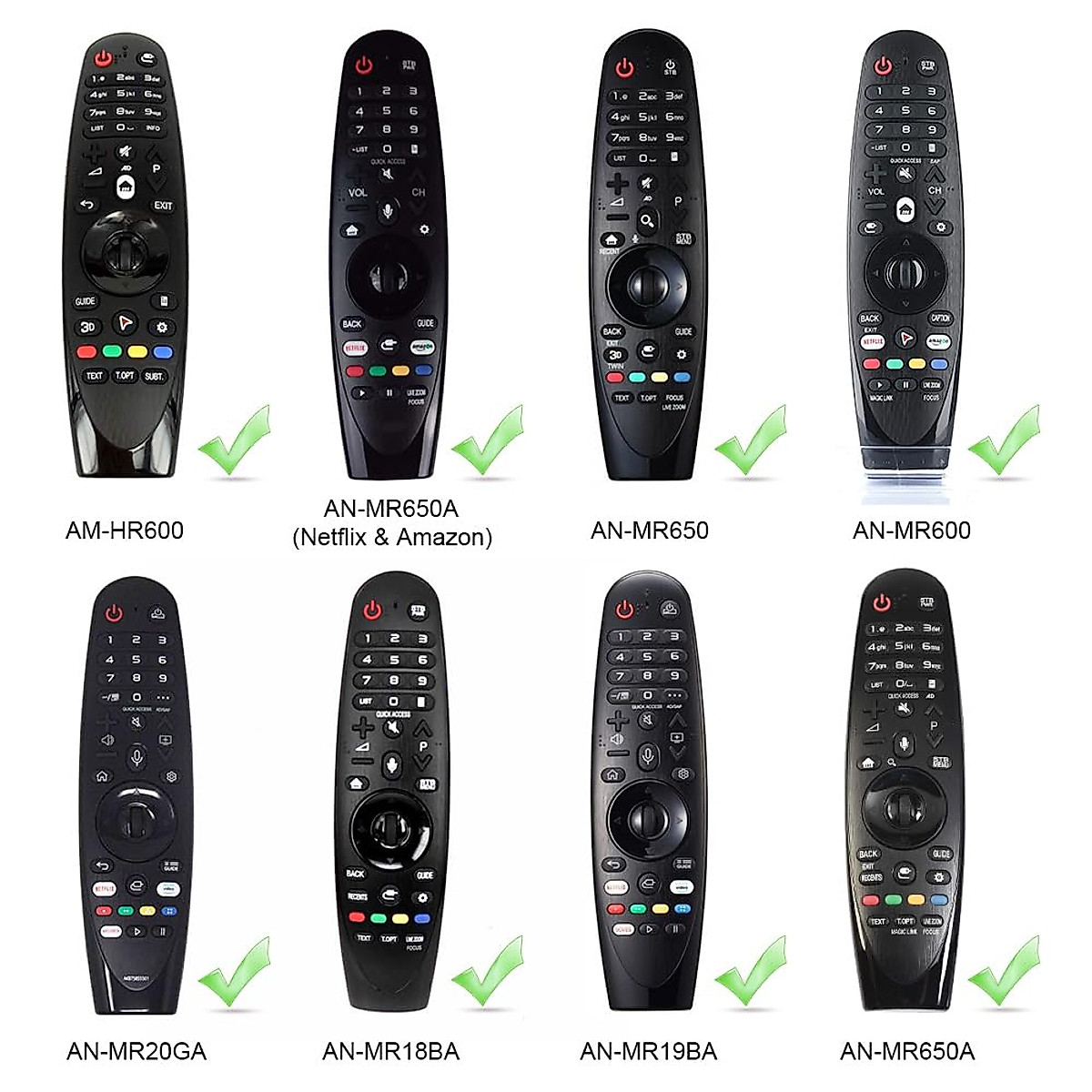 Silicone Protective Case for LG AN-MR20GA / AN-MR19BA / AN-MR18BA / AN-MR650A / AN-MR600 Remote Control [Anti-Lost] Anti Slip LG Magic Remote AKB75855501 Cover Skin Sleeve Protector (Black)