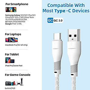 Long USB C to USB A Charger Cable 10ft 15ft Charging Cord for Moto G Power 2022 2021 2020/G Stylus 5G,G Fast/G Play/G Pure/G100,G7 Play Power,Z4 Z3,Edge,Motorola Edge/One 5G Ace,Samsung Galaxy A53 A73