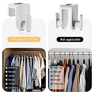 Double Sided Hanger Hooks Space Saver - 20 PCS Clothes Hanger Connector Hooks - Premium Cascading Hooks Extender Clips, Heavy Duty Space Saving for Closet White