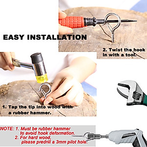 PlusRoc 20 Pack Stainless Steel Hooks for Hanging Christmas Xmas String Lights Outdoor Plants, 2.2 Inch Silver Cup Hooks Screw in Ceiling Hooks Eye Hook Q-Hanger, Wall Mount Ceiling Mount