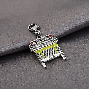 Bus Driver Gift Thanks for Going The Extra Mile School Bus Zipper Pull School Bus Driver End of Year Gift (School Bus Charm Card)