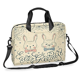 Cute Bunny Couple Laptop Bag for Women Men Business Crossbody Computer Bag Laptop Case Water Resistant Travel Messenger Briefcase with Handle Fits 13 14 15 16 Inch Notebook and Laptop