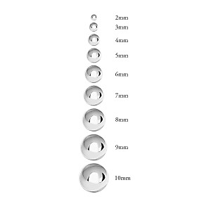Honolulu Jewelry Company Premium Sterling Silver Polished Round Ball Stud Earrings with 5mm Backings (8mm)