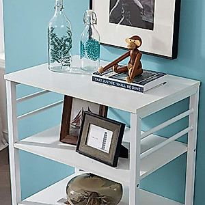 VECELO Bathroom Tall Storage Linen Cabinet 50" Freestanding Pantry Cupboard for Kitchen, Living Room,White