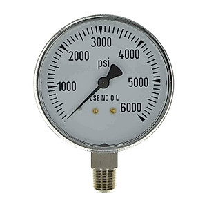 Miller GA066-07 Gauge, 2.5 In SST Chrome, 6000 PSI