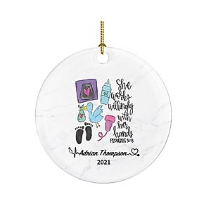 Ultrasound Tech Technician Sonographer Christmas Ornament Personalized - Sonogram Sonography Medical Gift for Female