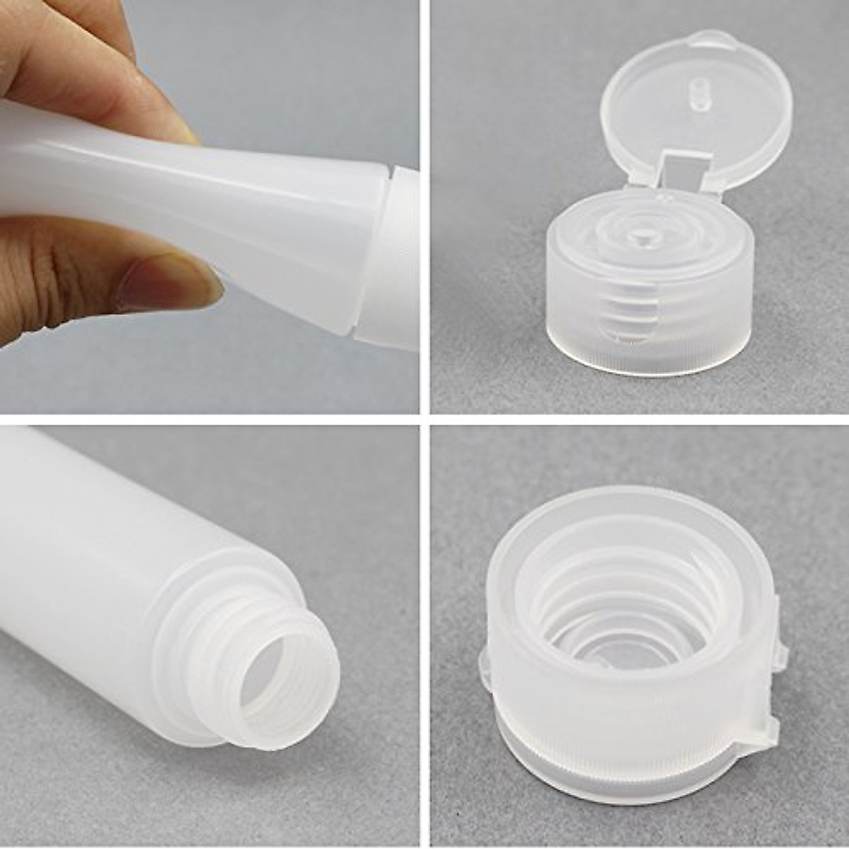 OTO 6 Pack Travel Size Plastic Squeeze Bottles for Liquids, 30ml/1 Fl. Oz TSA Approved Makeup Toiletry Cosmetic Containers