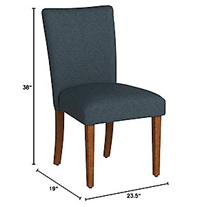 HomePop Parsons Classic Upholstered Accent Dining Chair, Set of 2, Navy